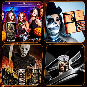 XWLAI Horror Tumbler with Lid and straw - Gift for Men, Women Who Love A Good Scare - Halloween Coffee Cup - Gifts for Friend on Birthday, Christmas - Halloween Decorations - Horror Tumbler 20 Oz