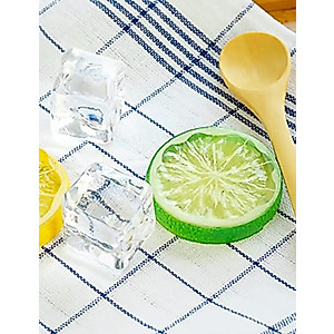 DomeStar Clear Fake Ice Cubes, 20 PCS 1.0" Plastic Ice Cubes Acrylic Clear Ice Rock Diamond Crystals Square Fake Ice Cubes Display for Summer Home Decoration Wedding Centerpiece Vase Fillers