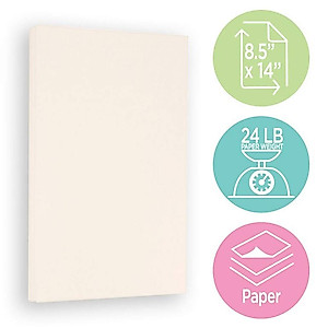 JAM PAPER Legal Strathmore 24lb Paper - 90 gsm - 8.5 x 14 - Nautral White Wove - 100 Sheets/Ream