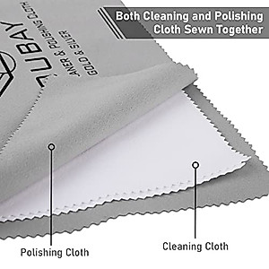 YouBay Pro Size Jewelry Cleaning Cloth & Silver Polishing Cloth, 11'' x 14'' Jewelry Polishing Cloth for Sterling Silver | Gold | Brass | Platinum, Has Both Cleaning and Polishing Cloth (Grey 2pack)