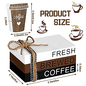 Summer Wooden Tiered Tray Decor Coffee Table Decor Watermelon Book Stack Lemon Table Decor Lemon Wood Decorative Books Coffee Wood Decorative Books for Home (Coffee)