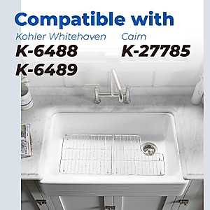 ANTOBLE K-6639-ST Sink Rack Compatible with Kohler Whitehaven Farmhouse Cairn K-6488 K-6489 K-27785 Bottom Basin Rack Kitchen Sink Protector 36" for Kohler Stainless Steel Sink Grid Replacement Part