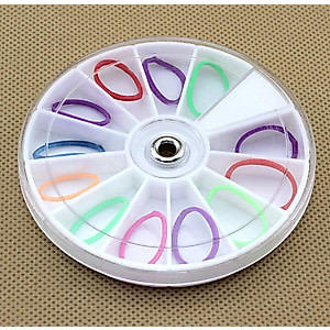 AKOAK Plastic Storage Box, 12 Compartment Bead Tissue Display Container, Rotating Jewelry, Cosmetics, Nail Art Storage Box, Pack of 1