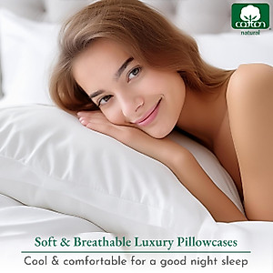 Luxuriously Soft Hotel Quality 600 Thread Count, 100% Cotton Set of 2 Cases, Crisp & Cool Standard Pillow Cases Set of 2 Fits Standard & Queen Pillows (Pastel Blue)