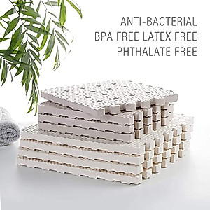 BOWERBIRD Original Anti-Fatigue Shower Stall Mat - Extra Thick and Soft Foam Material Comfortably Cushions Your Feet - Square - 4 Interlocking Tiles