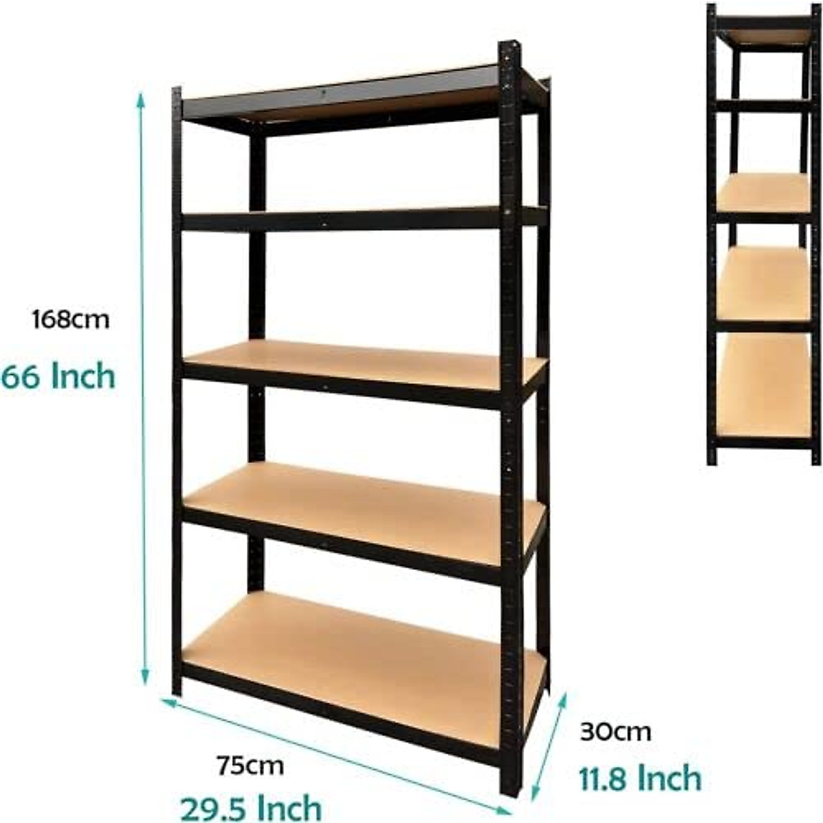 Heavy Duty 5 Tier Garage Shelving Units, Boltless Metal Storage Shelves Shed Utility Rack,175KG Per Shelf,Adjustable Shelving Unit Shed Warehouse Workshop Office Storage Shelves,Multipurpose Shelf