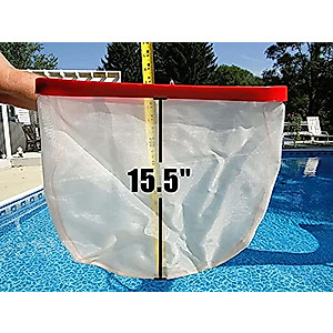 Pool Skimmer Net Rake, Ultra Fine Mesh, Unlimited Free Replacement by ProTuff - 3X Faster Heavy Duty 250 Micron Nylon for Cleaning Silt, Sand, Pollen & Swimming Pool Skimming - 60 Mesh - 18"