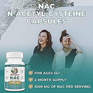 MaryRuth's NAC Supplement N-Acetyl Cysteine | 2 Month Supply | NAC 1000mg per serving | Vegan | Non-GMO | Gluten Free | 120 Count