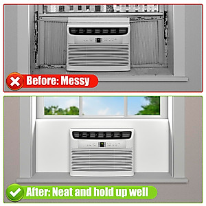 LBG Products Window Air Conditioner Side Panels,Full Surround AC Foam Panel for Indoor Window AC Units,Summer and Winter Window Seal Cover (White)