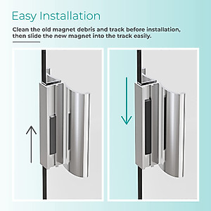Shuisen Shower Door Magnet Strip Replacement for Framed Shower Doors, 2-1/2" Long Shower Door Strike Jamb Magnet for Swing & Glass Shower Doors - Shower Door Replacement Parts