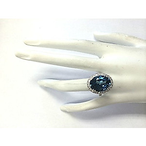 Wassana Women Fashion London Blue Topaz Gemstone 925 Sterling Silver Ring Bridal Jewelry (6)