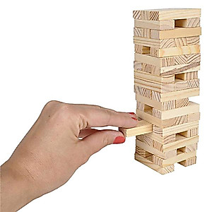 ArtCreativity Wooden Tower Game, Wood Tumbling Blocks Set with 54 Pieces, Fun Indoor Game Night Games for Kids, Adults & House Parties, Development Toys for Children, Great Gift Idea