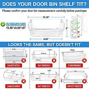 UPGRADED 240356402 Refrigerator Door Bin Compatible with Frigidaire Door Shelf Replacement Frigidaire Gallery Door Shelf Refrigerator Shelves FGHS2631PF4A FFSS2615TS0 LFSS2612TF0 LFSS2612TE0 Door Bin