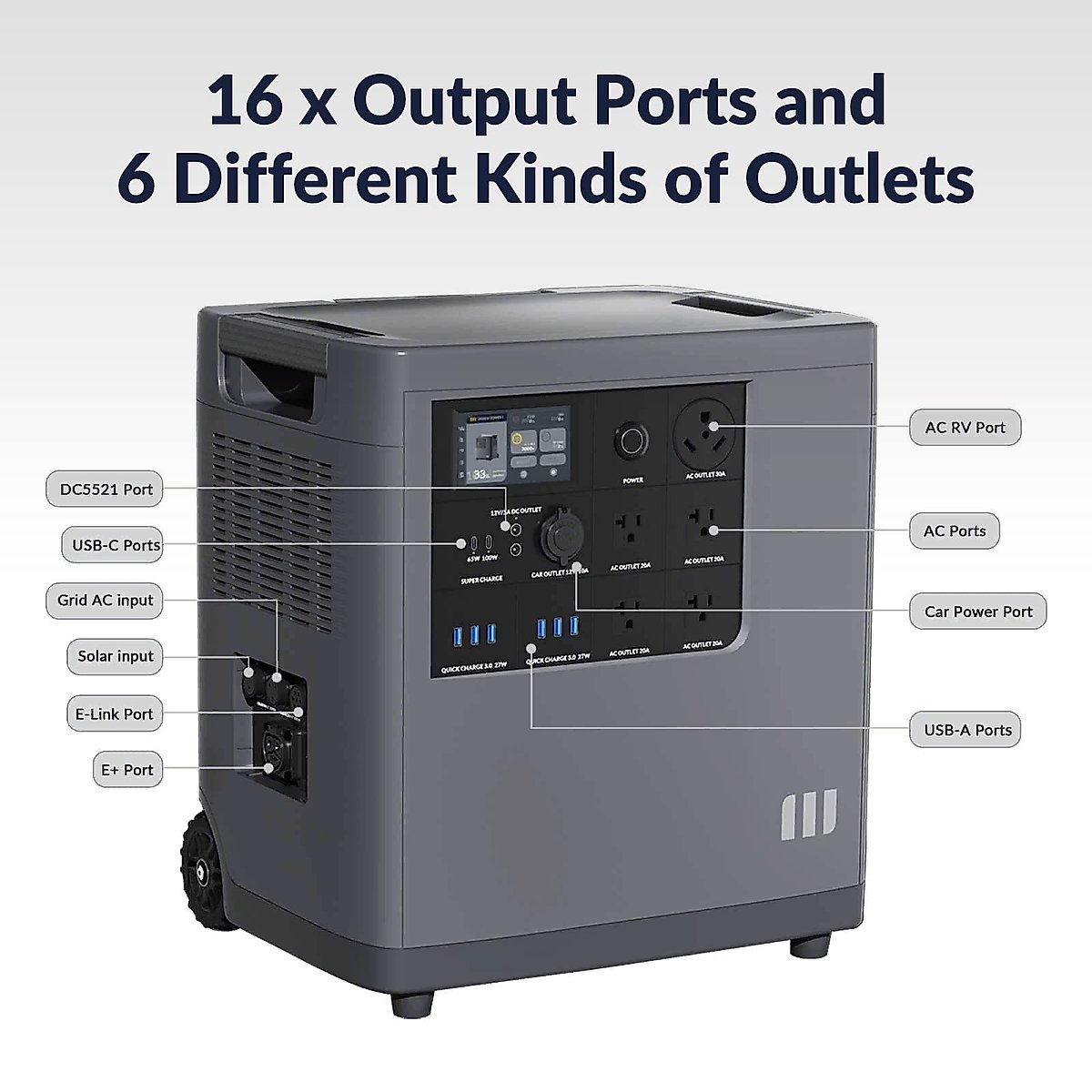 Mango Power E Home Backup & Portable Power Station, 3.5kWh Capacity & 3kW AC Output, CATL LFP Battery with 10-year Warranty, Fast Charging in 1.5 Hours, For Emergency/RV/Off-Grid, 30% IRS Tax Credit