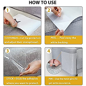 U-LIAN 12 Pack Anti Scratch Furniture Protector Couch Protector for Cats Couch Corner Scratch Furniture Protector Cat Tape Gift Scratching Deterrent Plastic Covers for Sofa Training 17" L x 12" W