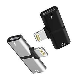 Headphone Adapter Lightning to Audio Jack and Charger Extender Earphone Charging Splitter Compatible with iPhone 11 12Mini pro max xs xr x se2 7 8plus for ipad air Cable Converter Apple MFI Certified