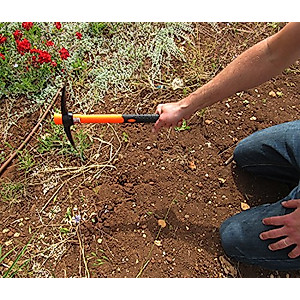 TABOR TOOLS Pick Mattock with Fiberglass Handle, Garden Pick, Great for Loosening Soil, Archaeological Projects, and Cultivating Vegetable Gardens or Flower Beds. J62A. (Small 15 Inch) 