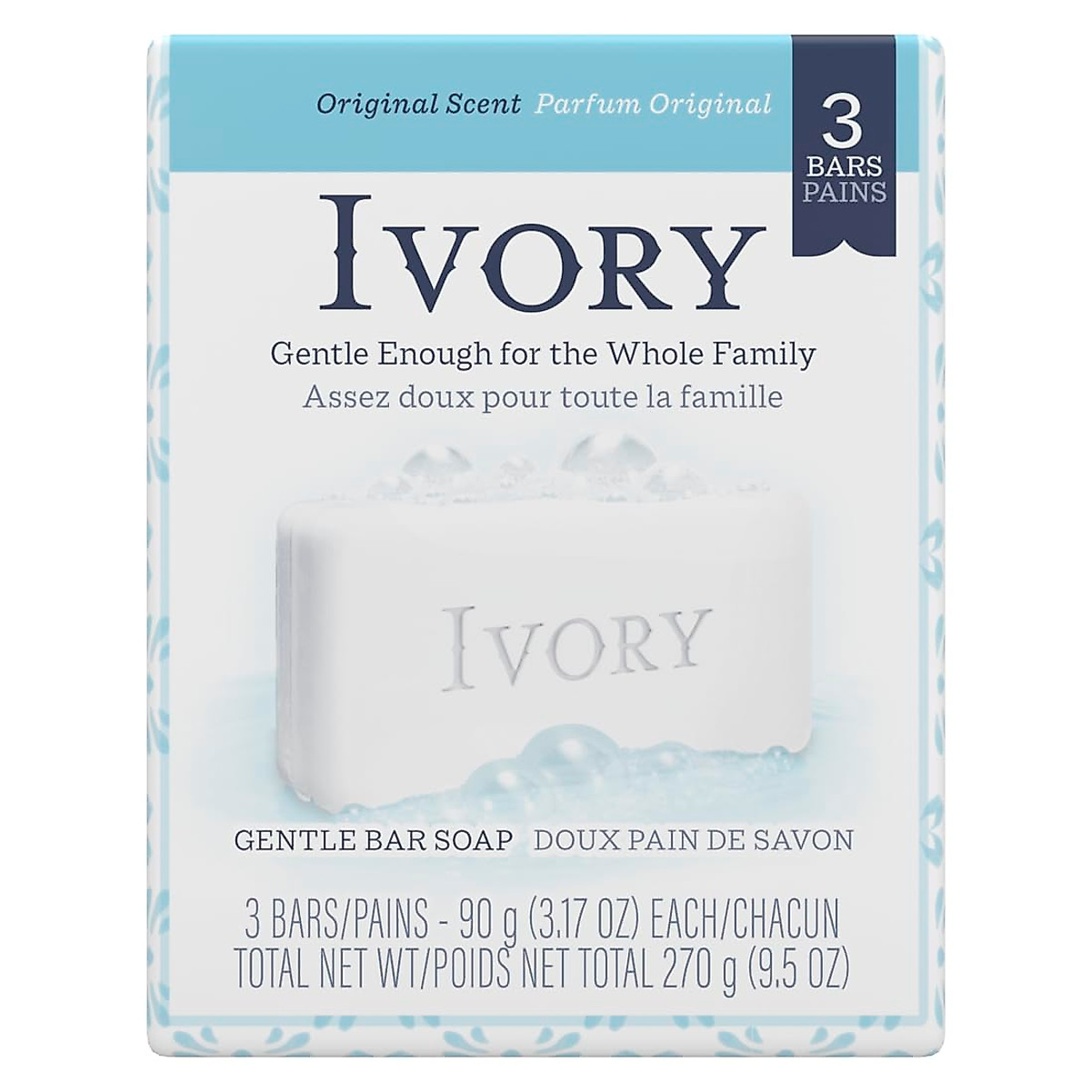Ivory Bar Bath Soap 3.1oz - 3 count (Pack of 6)