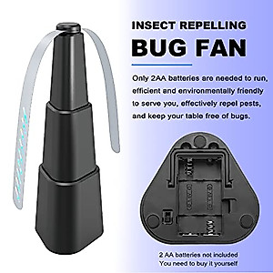 Fly Fans for Outdoor Tables Foldable Portable Retractable Fan with Holographic Blades (2pcs)