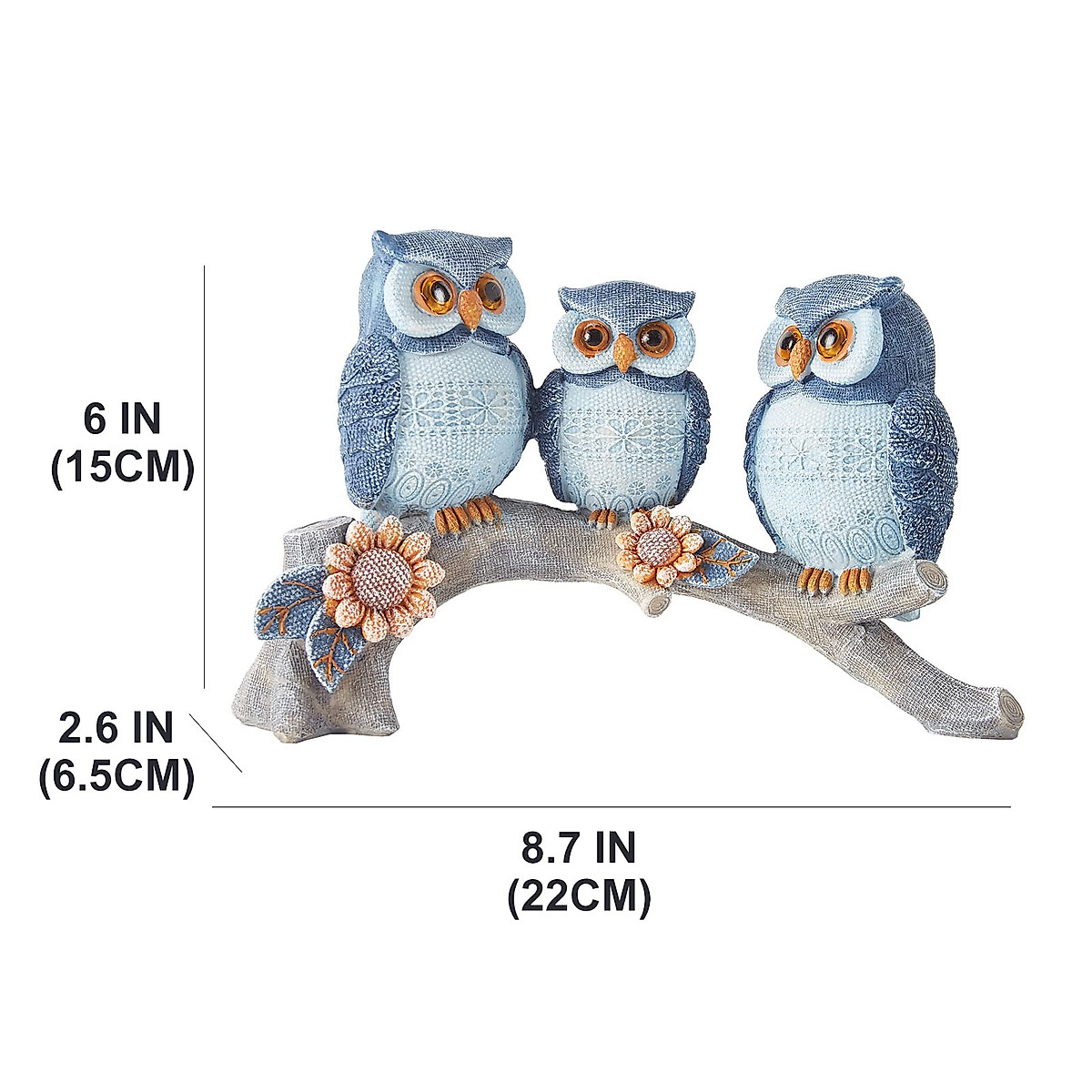 FJS Owl Statue for Home Decor Accents Living Room Bedroom Owl Figurines for Shelf Coffee Table Decor, Christmas Birthday Owl Lovers Gift