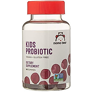 Amazon Brand - Mama Bear Vegan Probiotic, Berry, 60 Gummies, 1 Billion CFU per Gummy