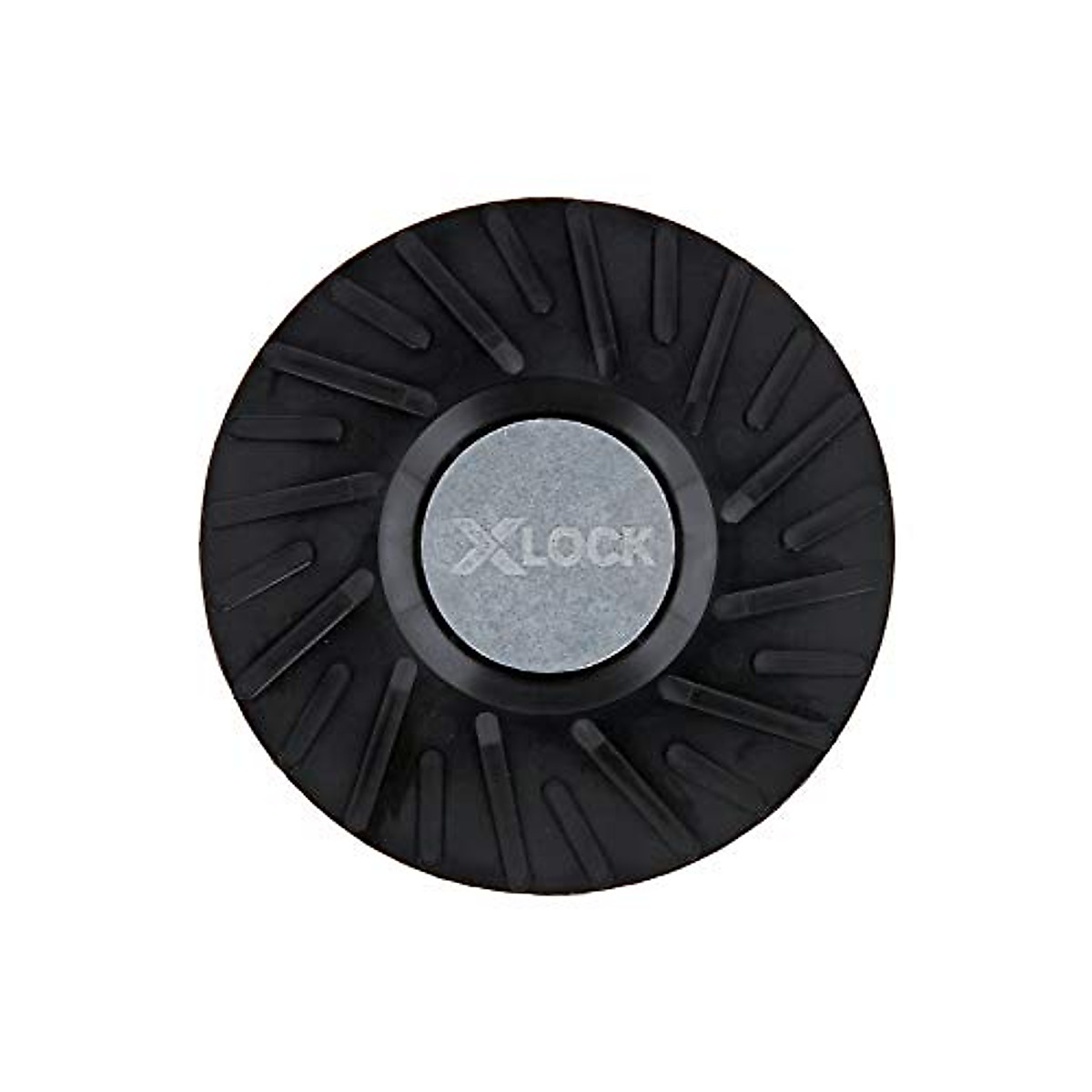 BOSCH MGX0500 5 In. X-LOCK Backing Pad with X-LOCK Clip - Medium Hardness, Use with Fiber Discs, for Applications in Metal Surface Finishing, Weld Blending, Rust Removal