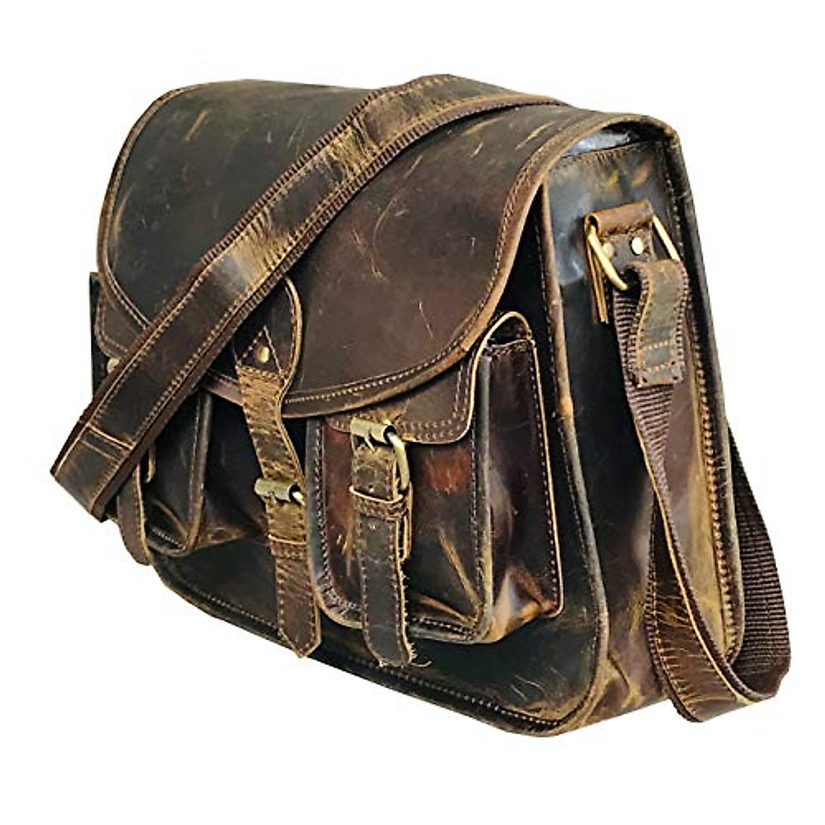 Ruzioon buffalo Leather Crossbody Purse Women Shoulder Bag Satchel Ladies Travel Purse Genuine Leather