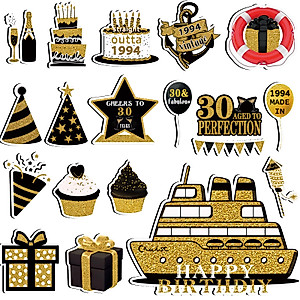 20 PCS 30th Birthday Cruise Door Magnets Decorations Vintage 1994 Cruise Door Magnets Magnetic Reusable Cruise Magnets for Carnival Cruise Door Refrigerator Cars Birthday Party