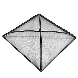Sunnydaze Heavy-Duty Black Steel Mesh Fire Pit Spark Screen Cover - 30-Inch Square