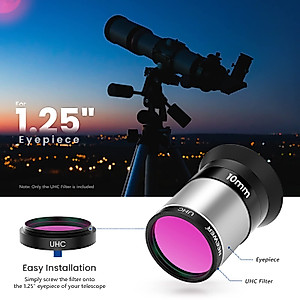 Neewer Telescope Filter 1.25” UHC Filter, Astrophotography Accessory Filter to Improve Image Contrast and Reduce Light Pollution for Astronomical Photography