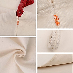 Inspireyee 6 Pack Large Christmas Bag Santa Sacks Xmas Canvas Cotton Xmas Sack Stocking with Drawstrings (Pattern 7, 19.5 X 27.5)