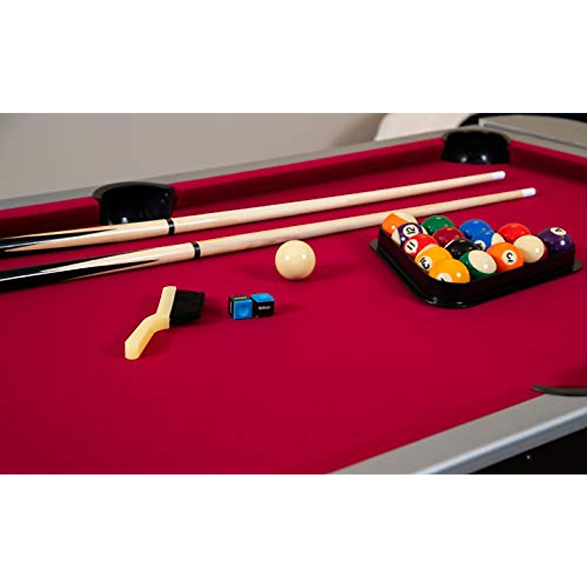 Triple Threat 6-ft 3-in-1 Multi Game Table with Billiards, Air Hockey, and Table Tennis