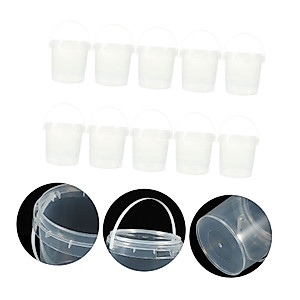 Cabilock Storage Bucket 10pcs Transparent Small Barrel Large Ice Cream Cup Containers with Ice Cream Freezer Ice Cream Tub Clear Plastic Candy Treat Buckets Meat Egg Basket Washing Pp