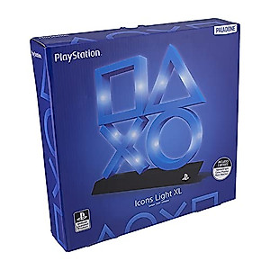 Paladone PlayStation 5 Icons Light PS5 XL - Color Phasing and Sound Reactive Game Room Lighting - Blue