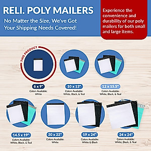 Reli. Poly Mailers 6x9 | 1000 Pcs Bulk | Small Mailing Envelopes/Shipping Bags | White Packaging Bags for Shipping | Non-Padded Poly Mailers | Self Sealing Mailing Bags for Small Items, Bulk (White)
