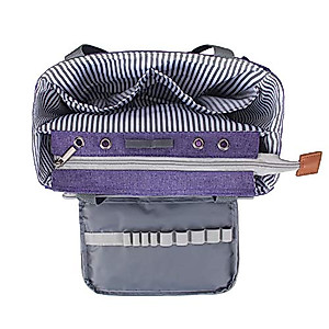 Luxja Crochet Tote Bag, Yarn Storage Bag for Small Unfinished Projects, Crochet Hooks and Other Accessories, Purple