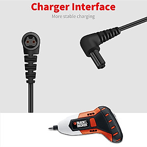MEROM for Black and Decker Charger LI200 LI3100 BDCS40G BDCS20C GSL35 Cordless Screwdriver Replacement Black+Decker 9V Charger Cord for # 90593303 90593303-01