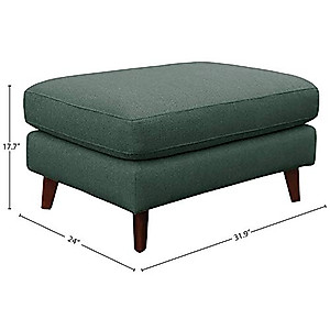 Amazon Brand – Rivet Sloane Mid-Century Modern Ottoman, 31.9"W, Emerald Green