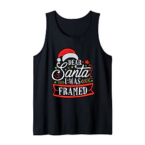 Dear Santa Funny Ugly Christmas Pajama Stocking Stuffer Gift Tank Top