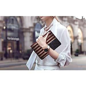 iPad Mini 5 Case, Mini 4 Case, iPad Mini 1/2/3 Case, Protective Leather Case, Adjustable Stand Auto Wake/Sleep Smart Case for iPad Mini 5th/4th Gen 7.9 inch - Vintage USA American Flag