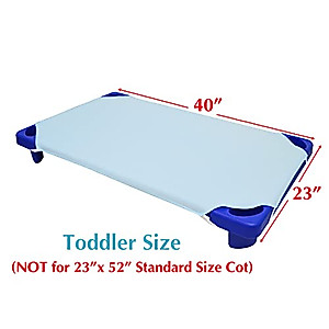 American Baby Company 100% Natural Cotton Percale Toddler Daycare/Pre-School Cot Sheet, Blue, 23" x 40", Soft Breathable, for Boys and Girls