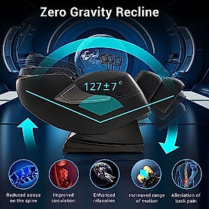 Mazzup Massage Chair, Zero Gravity Shiatsu Massage Chair Full Body and Recliner with Fully Assembled, LCD Screen, Lower Back and Calf Heating, Air Compression, Black, MU-C211