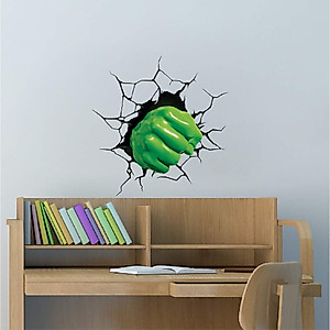 Fist Superhero Wall Decal Sticker - Fist Wall Decal Smash Wall Art Kids Bedroom Hero Wall Decor Superhero Sticker Removable Wallpaper Nursery Art, s39