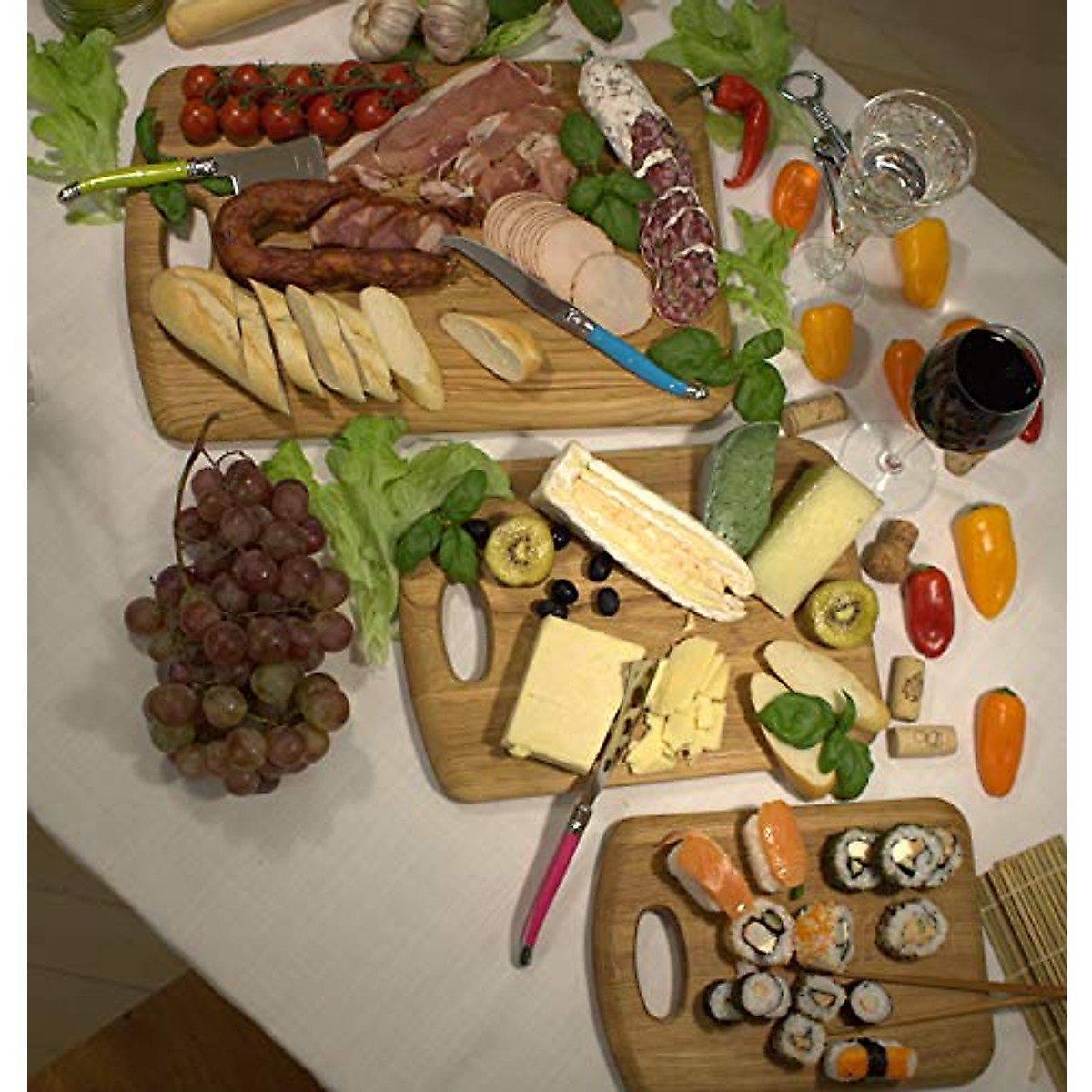 RYBA Hanging Wooden Chopping Board - Premium Solid Oak Wood - Great for Chopping and Serving Appetiser - Alternative Stylish Wooden Cheese Board – Oak Cutting Board with Hanging Hole (11x7,9x0,8")