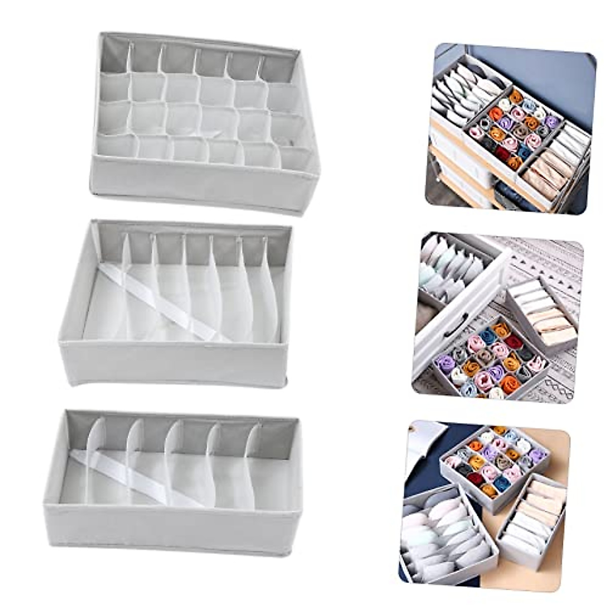 Zerodeko 3 sets Sock Use for Drawer Bag Shirt Grey Underwear Dividers Organizer Bra Clo Divider Supplies Storage Folding Foldable Desk Underpants Washable Organizers Cloth Home Clothes
