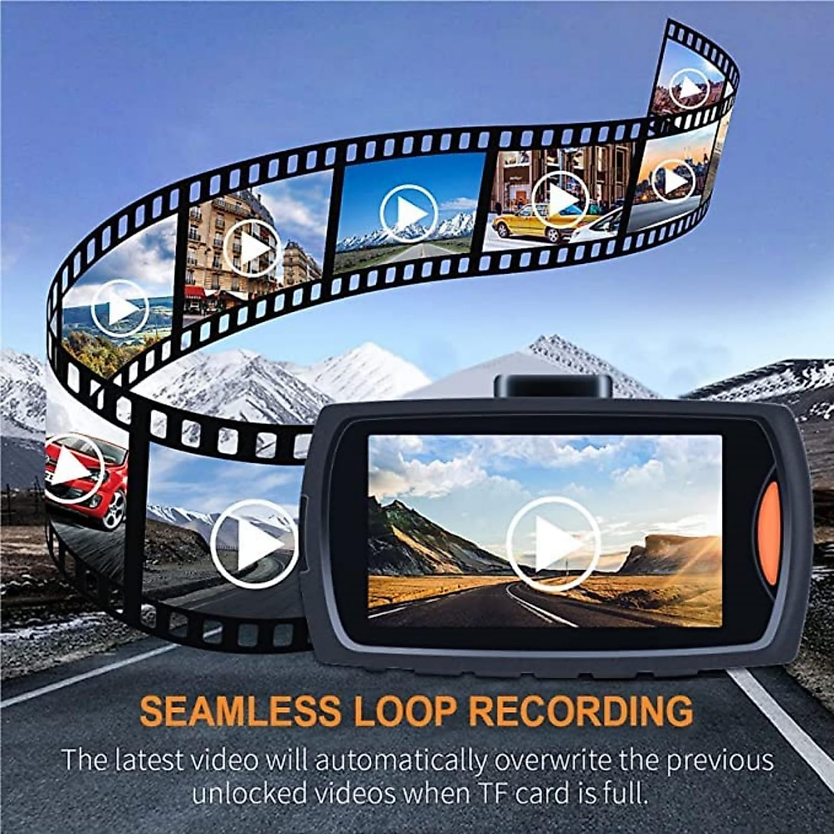 Dash Cam Front with Night Lights, 1080P Dash Camera for Cars, G-Sensor,Dashcam 170 Wide Angle 2.7" LCD Display, Dashcams for Cars, RecordingSuper Night Vision, Parking Monitor, WDR