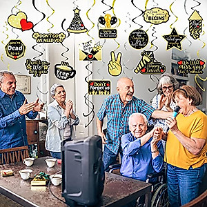 30Pcs Farewell Party Decorations Hanging Swirls Set Black Gold Going Away Party Decorations We Will Miss You Swirls Decor for Goodbye Retirement Office Party Supplies