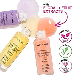 wet n wild Prime Focus Facial Serum Primer Makeup Extending, Hydrating Face Skin Care Product, Reduces Fine Lines And Wrinkles, For Repairing Dry Skin, Retinol Alternative
