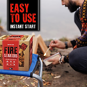 100 pcs Fire Starter for Indoor and Outdoor Use - Natural, Eco-Friendly Firelighter for Grills, Smokers, Fire Pits, Wood Stoves - Waterproof, All-Weather Charcoal Starter, Fire Starters for Campfires
