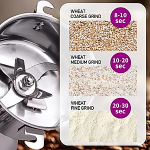 150g Grain Mill Grinder, 304 Stainless Steel Grain Mill, 1500W High-speed Commercial Spice Grinder, Superfine Grain Grinder, Flour Mill Grinder for Home, Grinder for Kitchen, Spice Grinder Electric